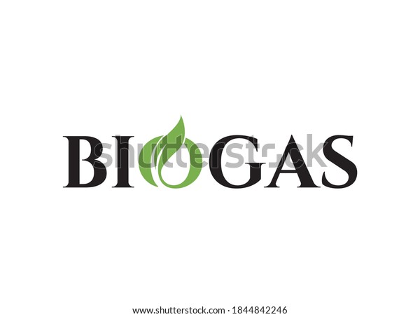 Biogas Typography Combination Mark Logo Design Stock Vector (Royalty ...