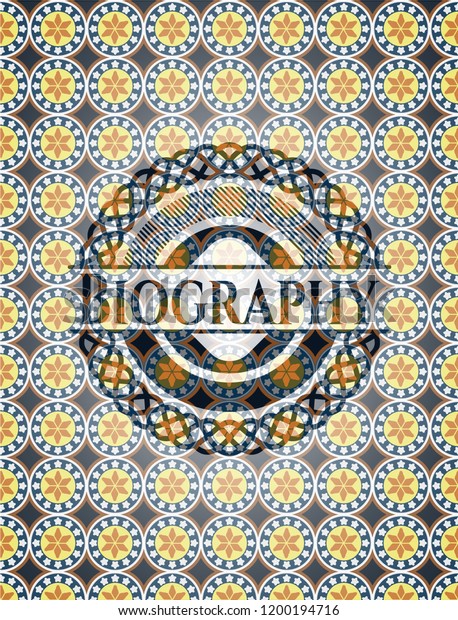 Biography Arabic Style Emblem Arabesque Decoration Stock Vector ...