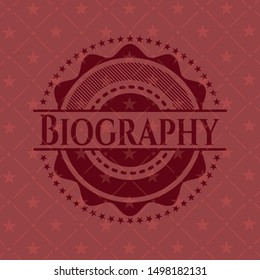 Biography Red Emblem Retro Vector Illustration Stock Vector (Royalty ...