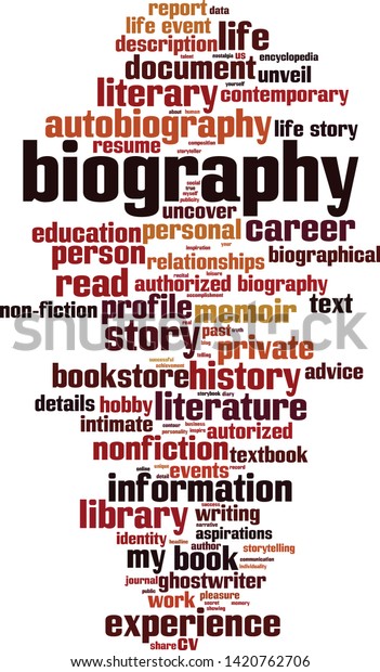 Biography Word Cloud Concept Collage Made Stock Vector (Royalty Free ...