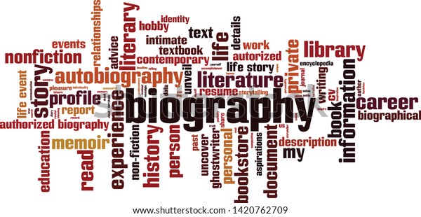 Biography Word Cloud Concept Collage Made Stock Vector (Royalty Free ...