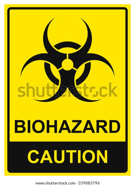 Biohazard Caution Sign Vector Illustration Yellow Stock Vector (Royalty ...