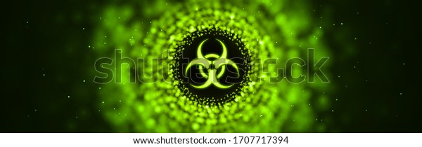 Biohazard Epidemic Vector Banner Green Toxic Stock Vector (Royalty Free ...