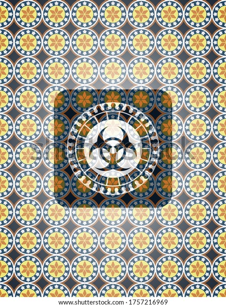 Biohazard Icon Inside Arabic Badge Background Stock Vector (Royalty ...