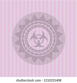 Biohazard Icon Inside Realistic Pink Emblem Stock Vector (Royalty Free ...