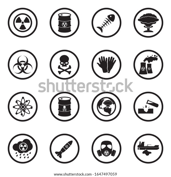 Biohazard Nuclear Icons Black Flat Design Stock Vector (Royalty Free ...