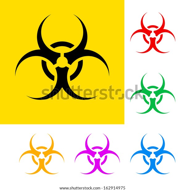Biohazard Sign Color Variations Danger Symbols Stock Vector (Royalty ...