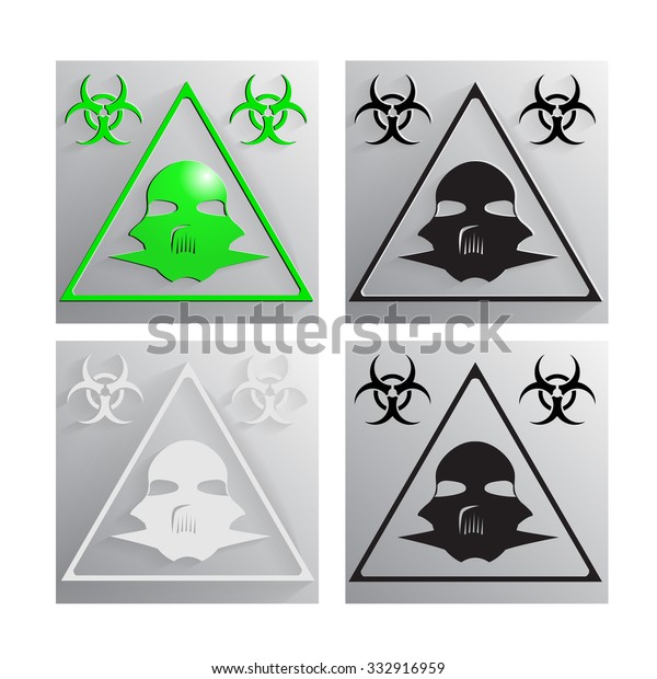 Biohazard Sign Protective Helmet Set Stock Vector (Royalty Free ...