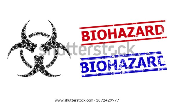 Biohazard Star Mosaic Grunge Biohazard Seals Stock Vector (Royalty Free ...