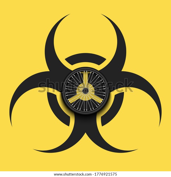 Biohazard Symbol Bicycle Wheel Caution Biological Stock Vector (Royalty ...
