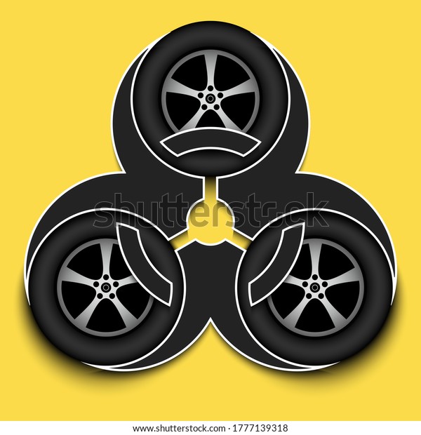 Biohazard Symbol Car Wheel Caution Biological Stock Vector (Royalty ...