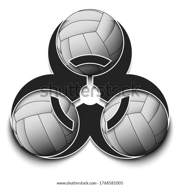 Biohazard Symbol Volleyball Ball Caution Biological Stock Vector ...