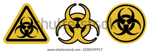 Biohazard Warning Symbols Vector Black Yellow Stock Vector (Royalty ...