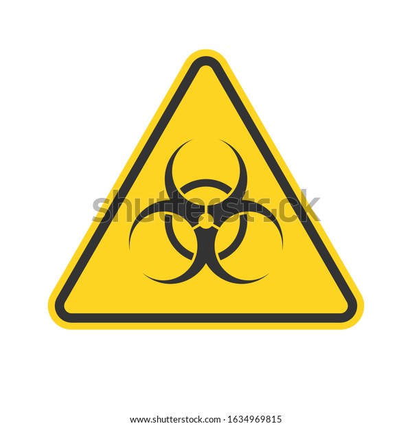Vektor Stok Biohazard Yellow Warning Triangle Icon Toxic (Tanpa Royalti ...