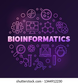 Bioinformatics Vector Round Colorful Illustration Outline Stock Vector ...