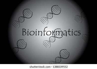 Bioinformation Bioinformatics On Dna Background Concept Stock Vector ...