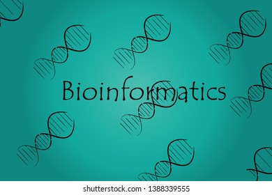 Bioinformation Bioinformatics On Dna Background Concept Stock Vector ...