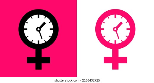 Biological Clock Symbol Woman Female Gender Stock Vector Royalty Free