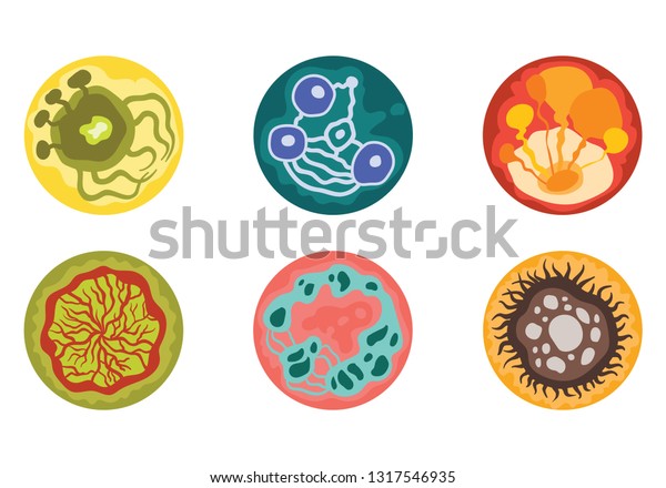 Biology Cells Icon Sets Including White Stock Vector (Royalty Free ...