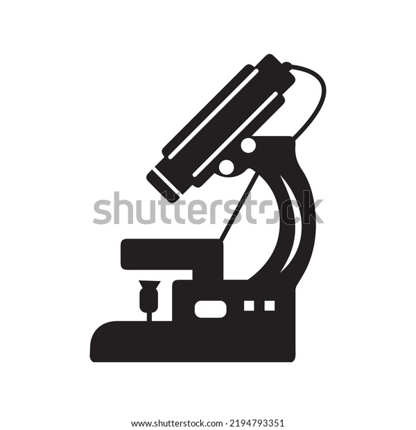 Biology Science Research Microscope Icon Black Stock Vector (Royalty ...