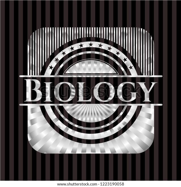 Biology Silver Badge Emblem Stock Vector (Royalty Free) 1223190058 ...