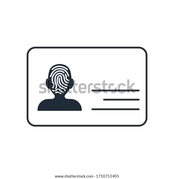 Biometric Identification Card Vector Icon Isolated Stock Vector ...