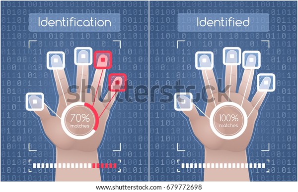 Biometric Identification Graphic Design Illustration On Stock Vector ...