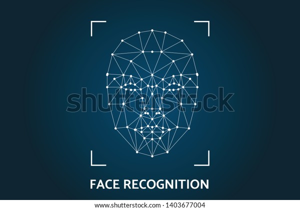 Biometric Identification Scanning Grid Face Recognition Stock Vector ...