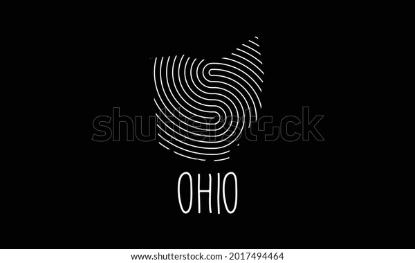 Biometric Map Ohio Filled Fingerprint Pattern Stock Vector (Royalty ...