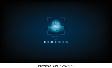 Biometrics Hitech Technology Fingerprint Scanning Background Stock ...