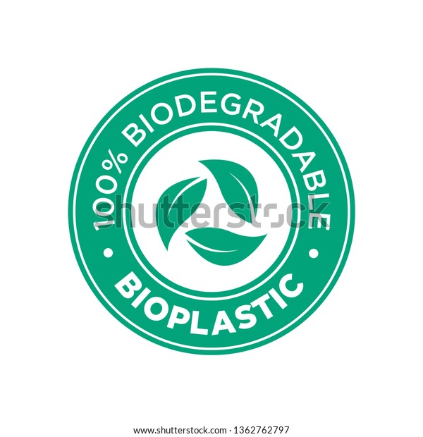 Bioplastic 100 Biodegradable Icon Round Green Stock Vector (Royalty ...