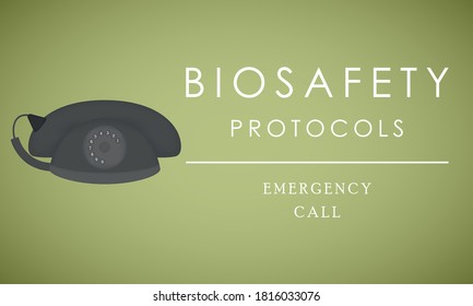 Biosafety Protocols Poster Emergency Call Vector Stock Vector (Royalty ...