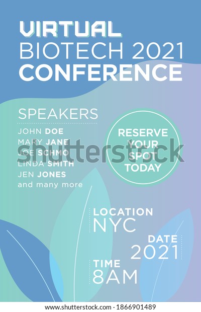 Biotech Conference Poster Trade Show Landing Stock Vector (Royalty Free ...