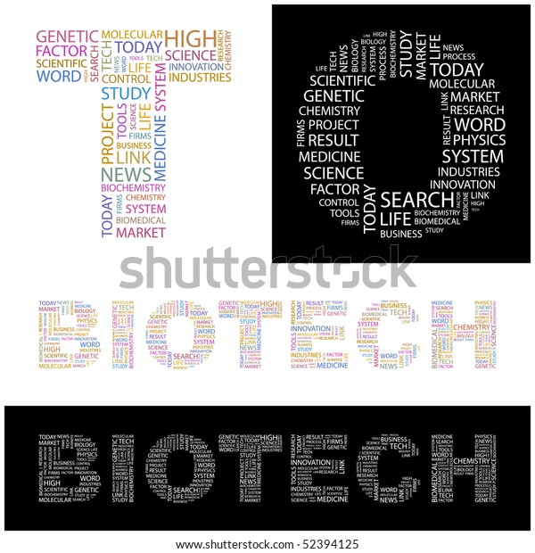 Biotech Word Collage Vector Illustration Stock Vector (Royalty Free ...