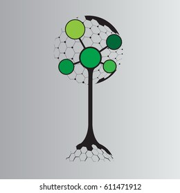 Abstract Trees Set Different Form Green Stock Vector (Royalty Free ...