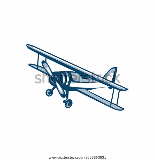 Biplane Logo Template Design Vector Illustration Stock Vector (Royalty ...