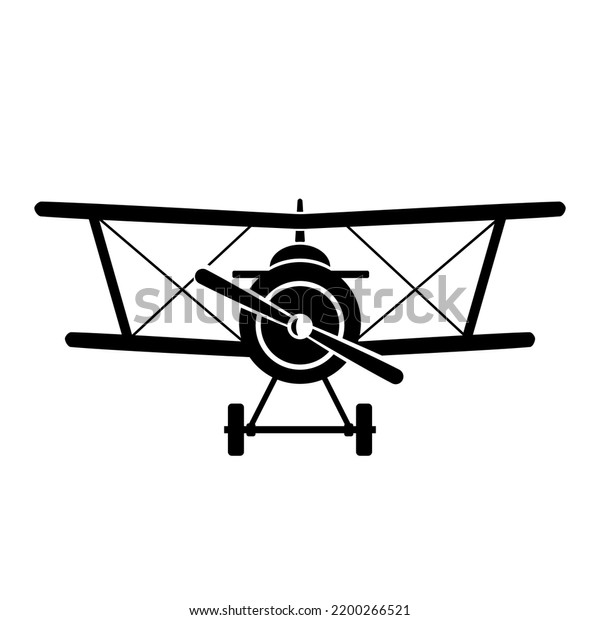 Biplane Vector Icon Illustration Silhouette Stock Vector (Royalty Free ...