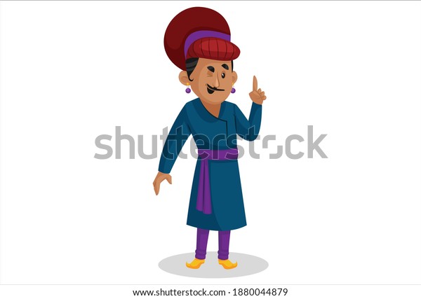 Birbal Showing Finger Winking Eye Vector Stock Vector (Royalty Free ...