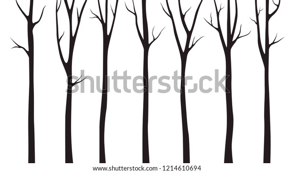 Birch Tree Silhouette Stock Vector (Royalty Free) 1214610694 | Shutterstock