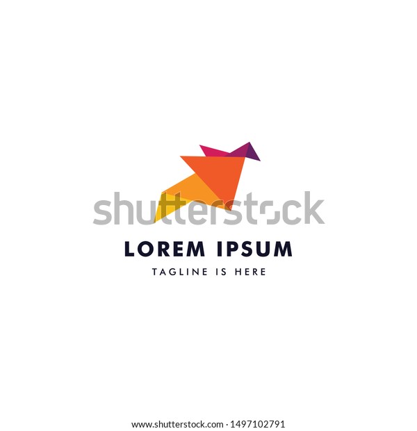Bird Abstract Logo Bird Paper Craft Stock Vector (Royalty Free) 1497102791