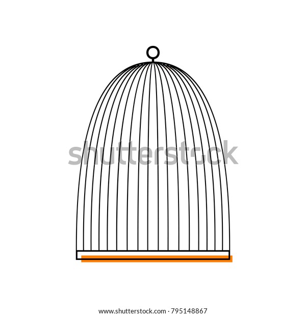 Bird Cage Sign Vector Black Line Stock Vector (Royalty Free) 795148867 ...