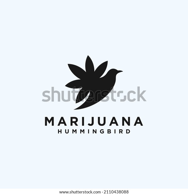 Bird Cannabis Logo Design Vector Illustration Stock Vector (Royalty ...