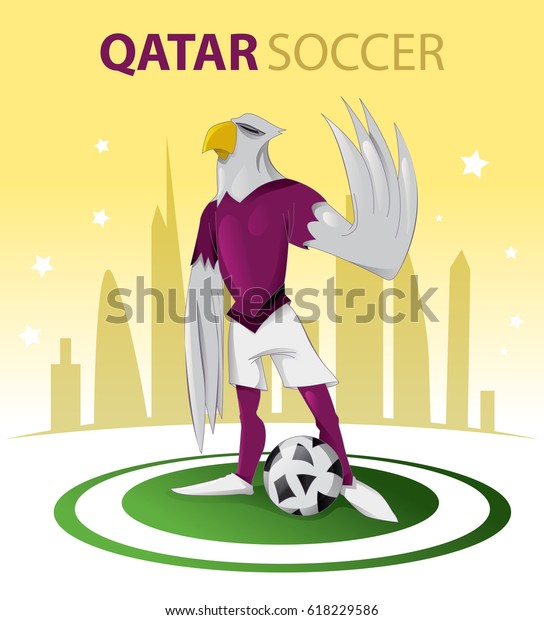 Bird Character Qatar Flag Vector Art Stock Vector (Royalty Free) 618229586