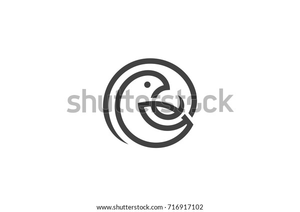 Bird Circle Logo Design Vector Template Stock Vector (Royalty Free ...