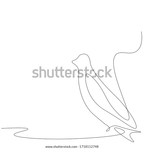 Bird Continuous Line Drawing Vector Illustration Stock Vector Royalty