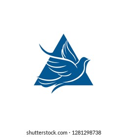 Bird Dove Triangle Logo Template Vector Stock Vector (Royalty Free ...