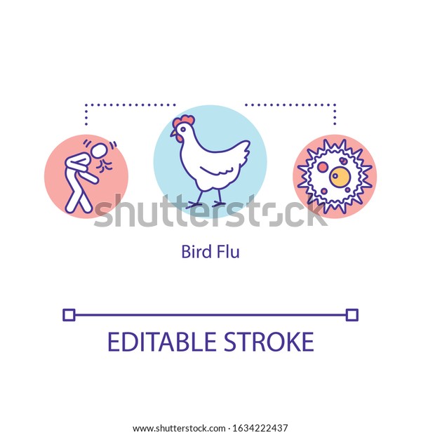 Bird Flu Concept Icon Avian Influenza Stock Vector (Royalty Free ...