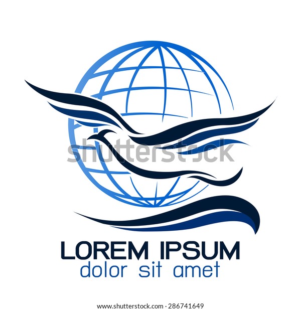 Bird Flying Around World Delivery Shipping: vector de stock (libre de ...