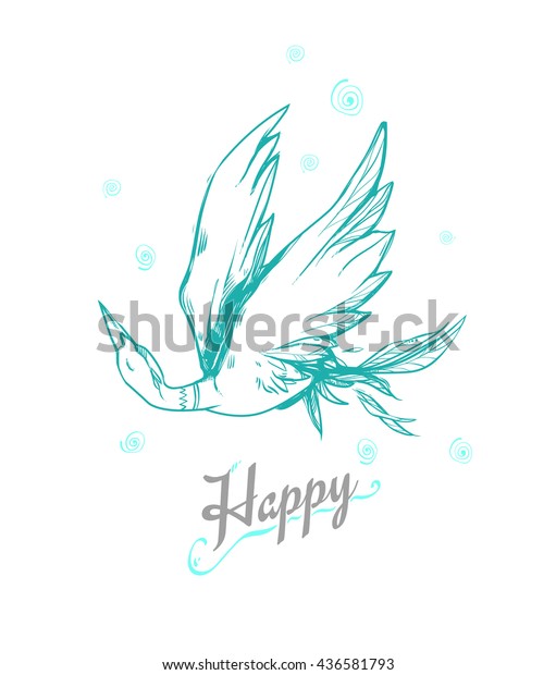 Bird Happiness Blue Bird Happiness Flying Stock Vector (Royalty Free ...