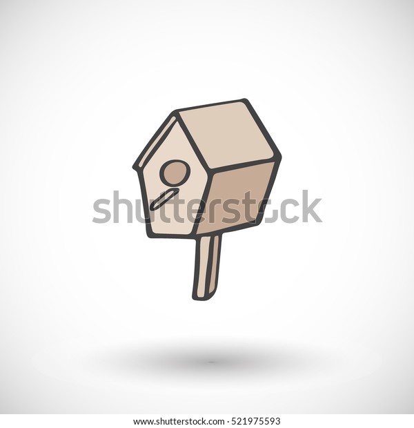 Bird House Handdrawn Cartoon Nesting Box Stock Vector (Royalty Free ...